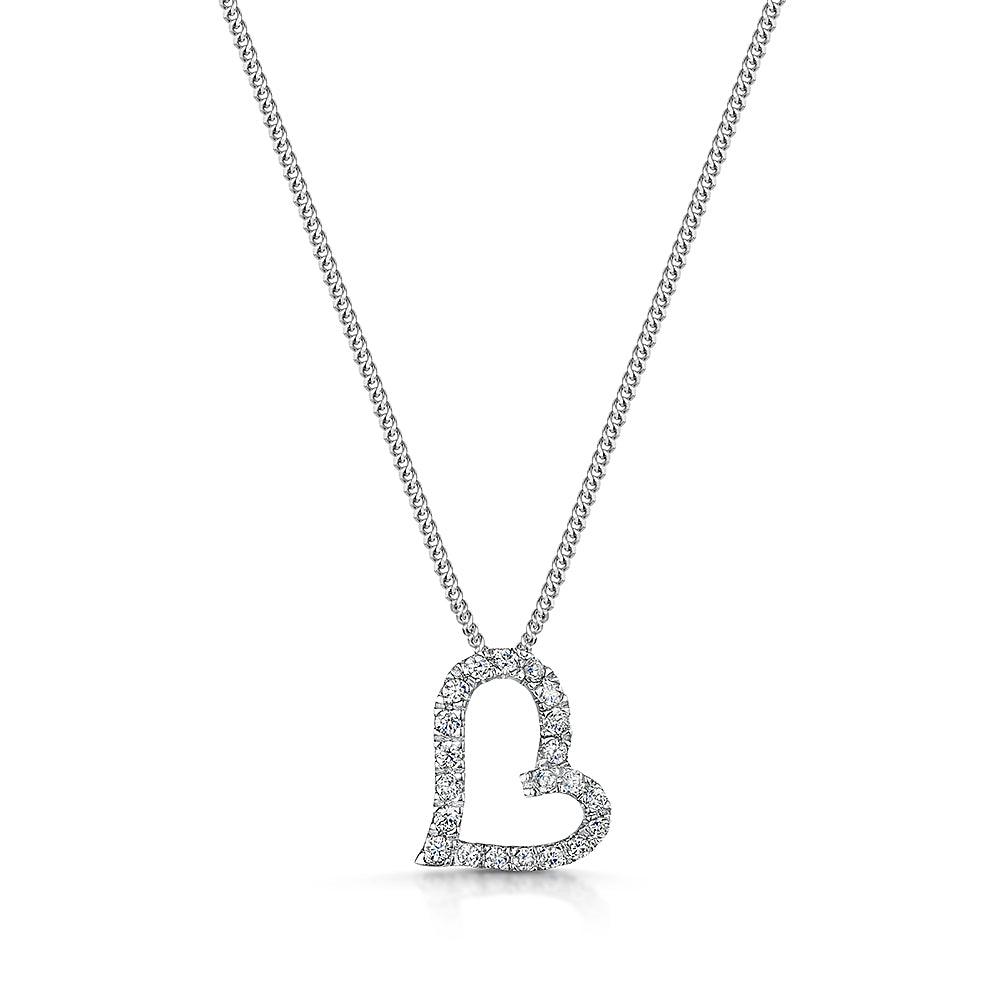Sterling Silver Offset Pave Heart Pendant – JOOLS By Jenny Brown